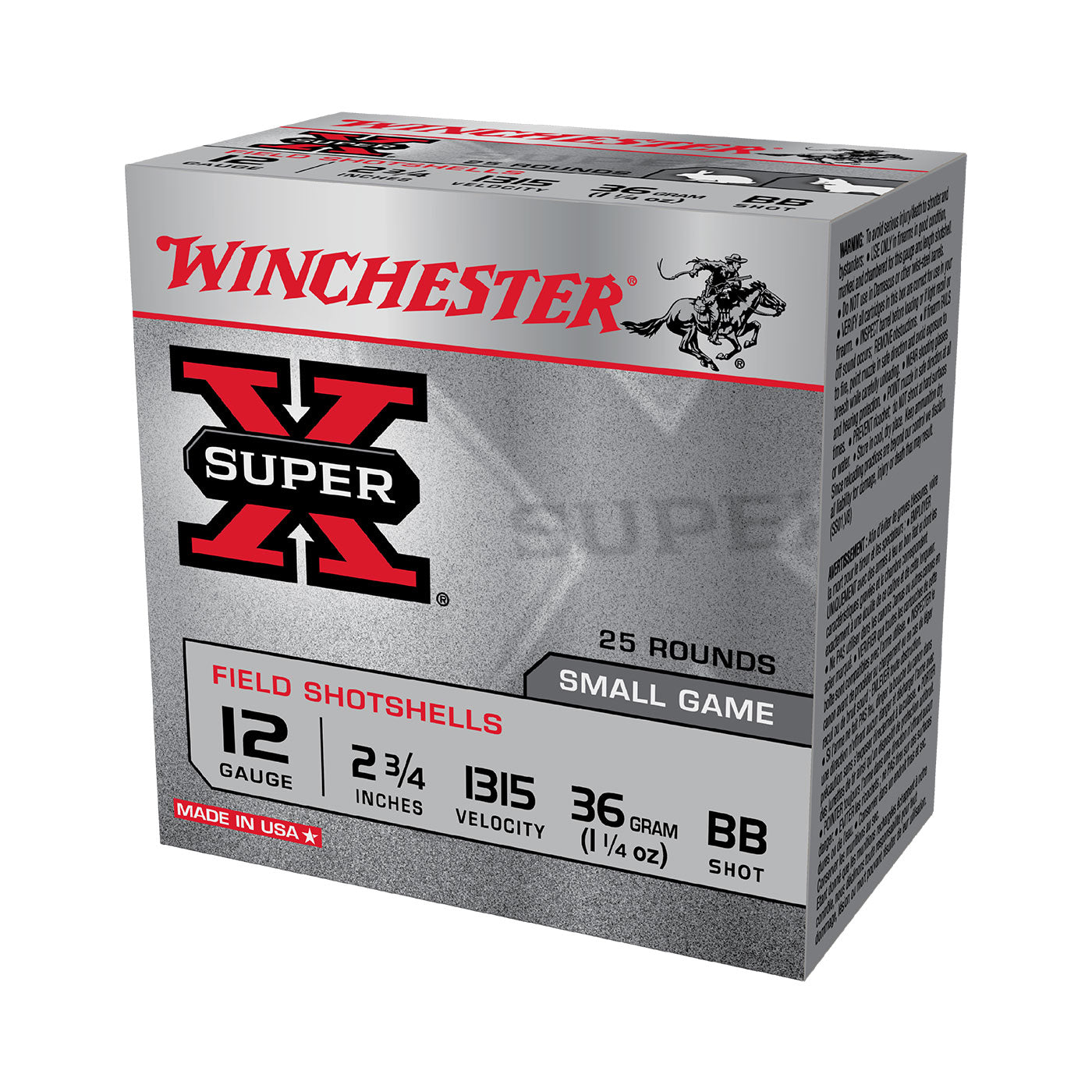 Winchester Super X 12G Shot Shell Ammo - BB - 2-3/4in - 36gm - 25 ...